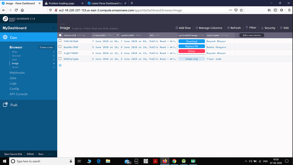 Why I am not able to download image file form parse server? - Parse Dashboard - Parse Community ...