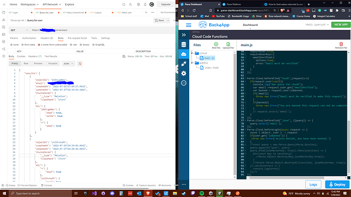How To Limit Values Returned To User In Query Code The Parse Community